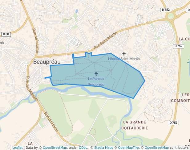 Le Parc de Beaupréau in Beaupréau-en-Mauges | Map and Routes