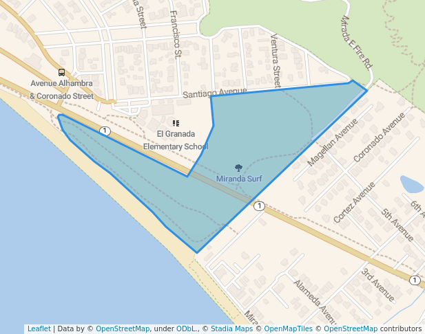 Miranda Surf in Half Moon Bay | Map and Routes