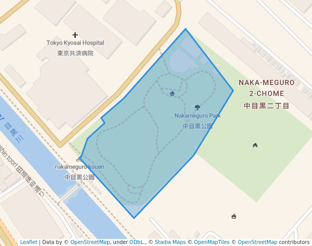 Nakameguro Park in Meguro City | Map and Routes