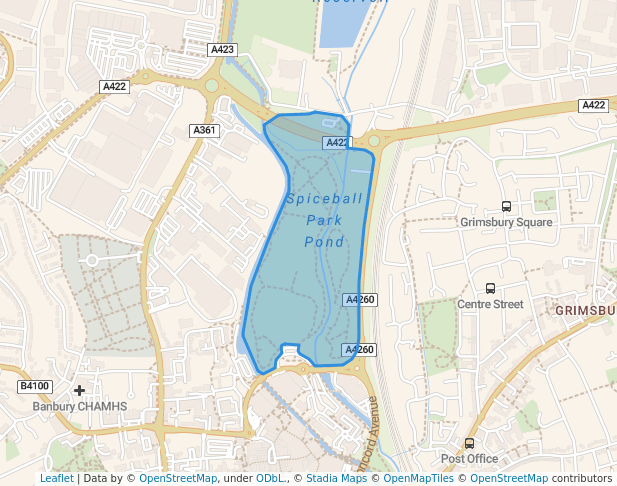 Spiceball Park in Banbury | Map and Routes