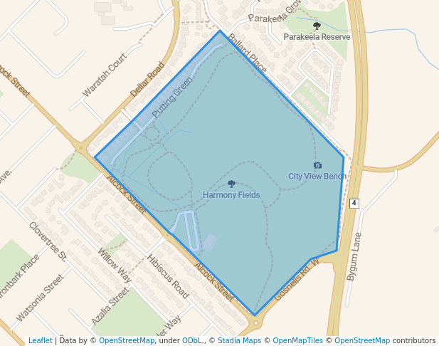 Harmony Fields in Maddington | Map and Routes