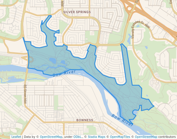 Bowmont Park in Calgary | Map and Routes