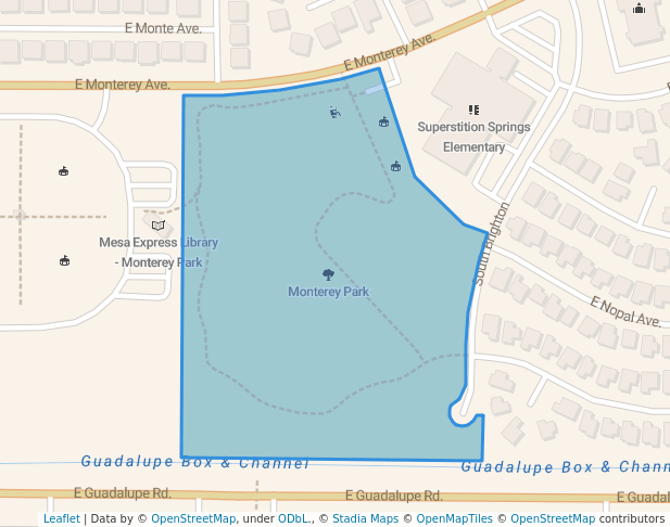 Monterey Park in Mesa | Map and Routes