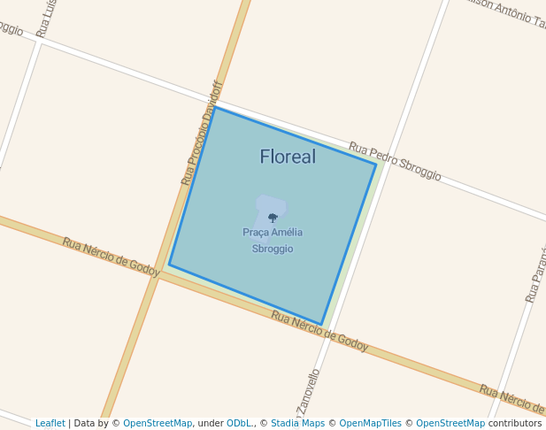 Praça Amélia Sbroggio in Floreal | Map and Routes