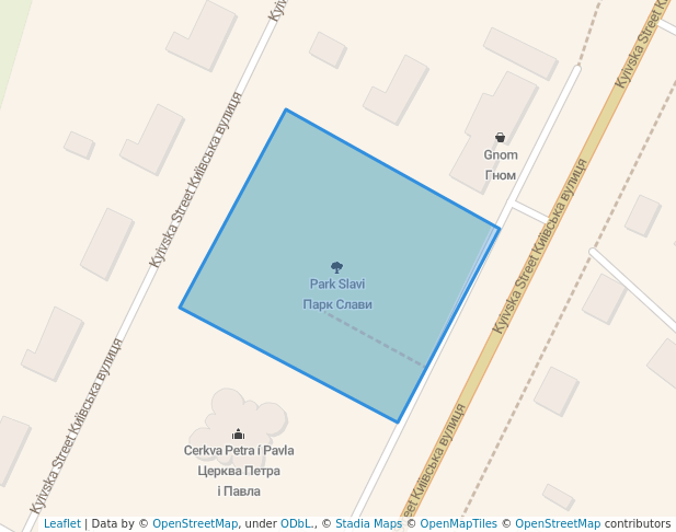 Парк Слави in Brovary | Map and Routes