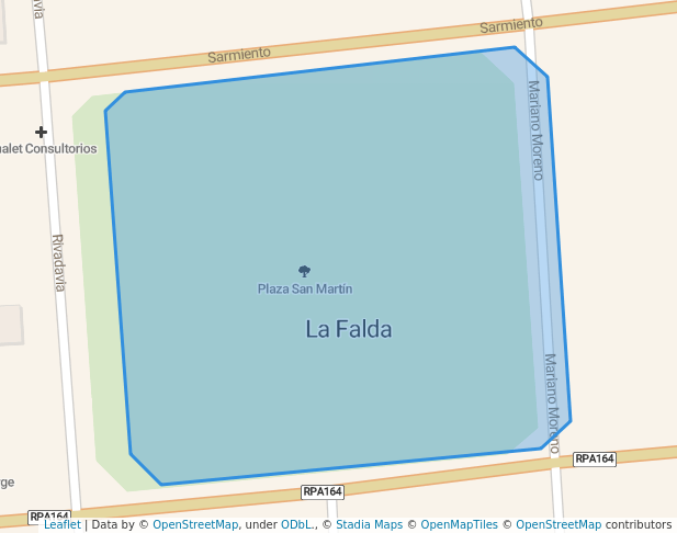 Plaza San Martín in La Falda | Map and Routes