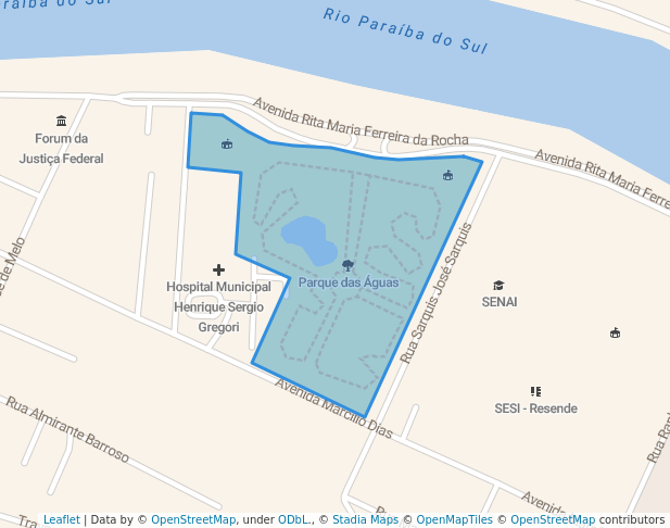 Parque das Águas in Resende | Map and Routes