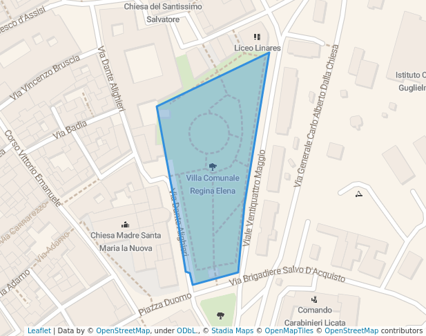 Giardino Regina Elena in Licata | Map and Routes