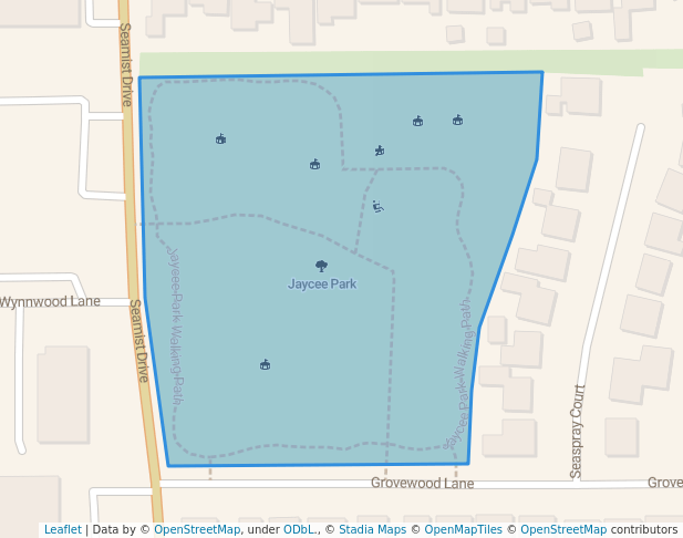 Jaycee Park in Houston | Map and Routes