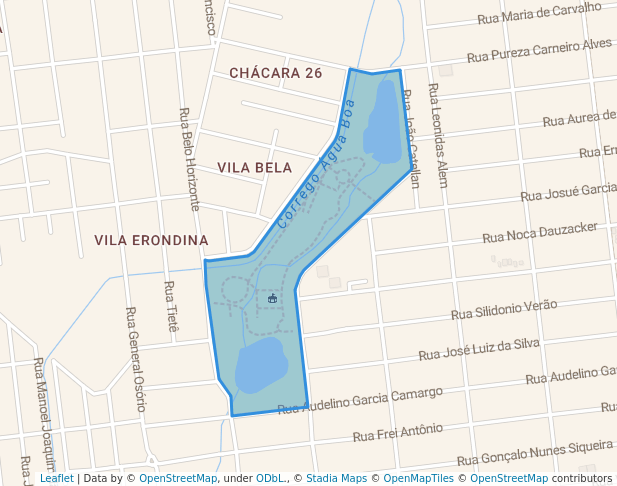 Parque Rego D'água in Dourados | Map and Routes