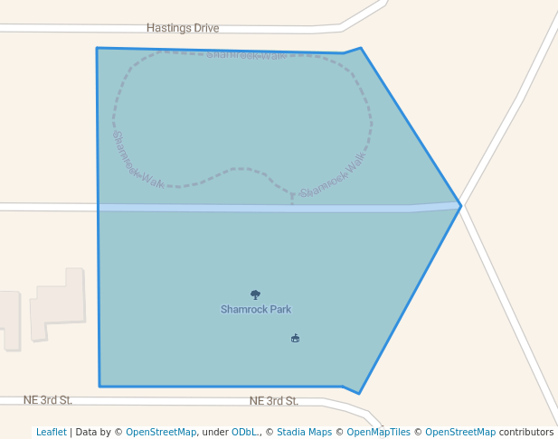 Shamrock Park in Dumas | Map and Routes
