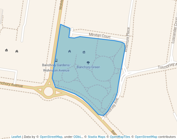 Banchory Green in Hillside | Map and Routes