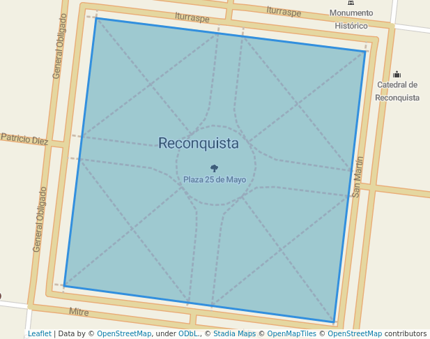 Plaza 25 de Mayo in Reconquista | Map and Routes