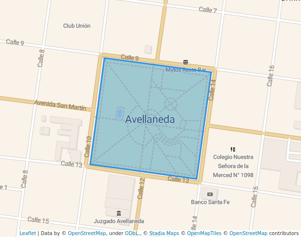 Plaza 9 de Julio in Avellaneda | Map and Routes