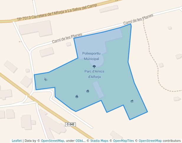 Parc d'Amics d'Alforja in Alforja | Map and Routes