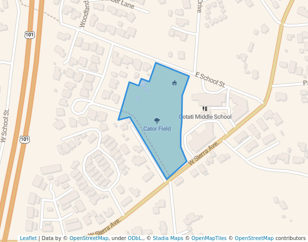 Cator Field in Cotati | Map and Routes