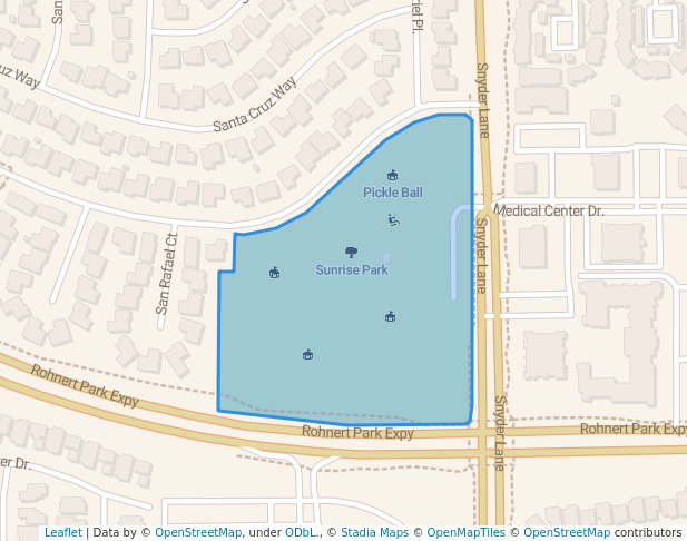 Sunrise Park in Rohnert Park | Map and Routes