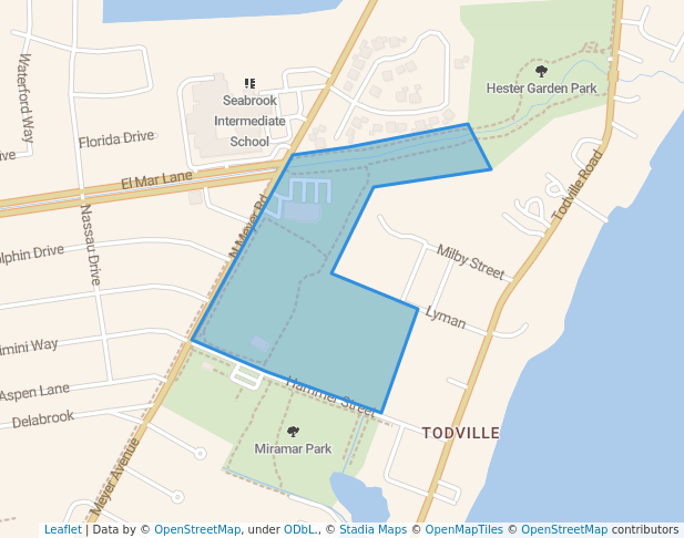 Rex L Meador Park in Seabrook | Map and Routes