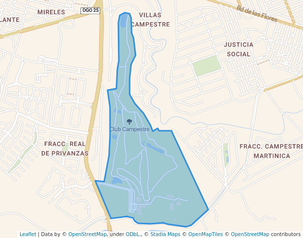 Club Campestre in Durango | Map and Routes