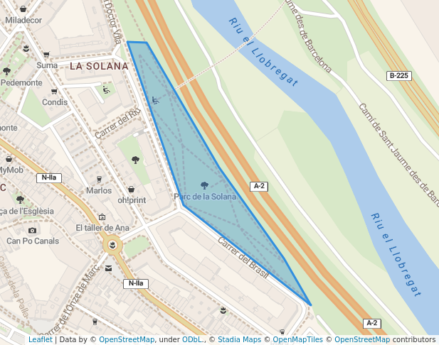 Parc de la Solana in Sant Andreu de la Barca | Map and Routes