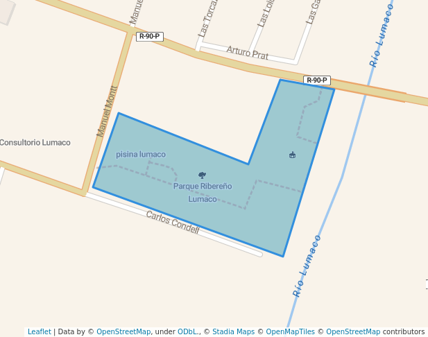 Parque Ribereño Lumaco in Lumaco | Map and Routes