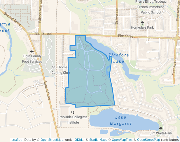 Pinafore Park in St. Thomas | Map and Routes