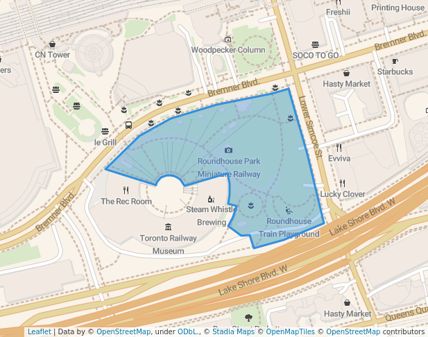 Roundhouse Park in Toronto | Map and Routes