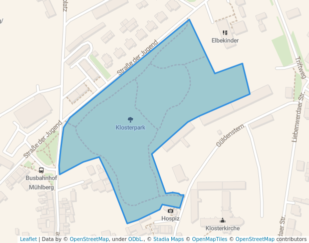 Klosterpark in Mühlberg/Elbe | Map and Routes