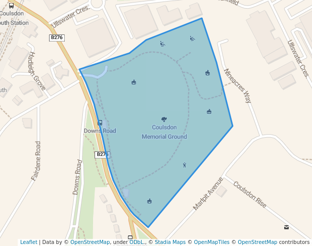 Coulsdon Memorial Ground in Coulsdon | Map and Routes