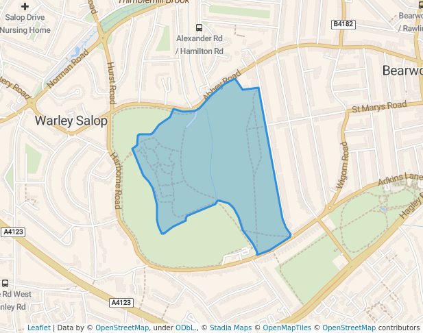 Warley Woods Park in Smethwick | Map and Routes