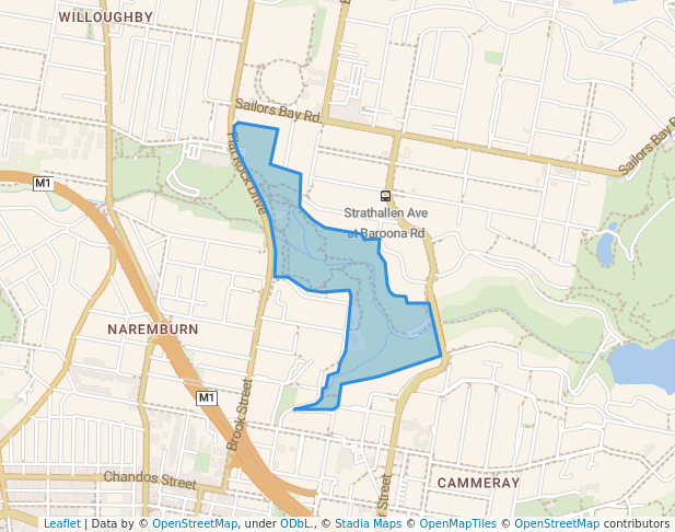 Flat Rock Gully in Naremburn | Map and Routes