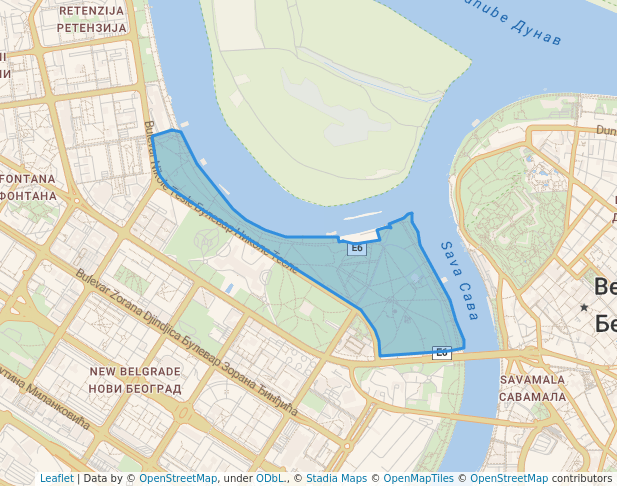 Usce Park in Beograd | Map and Routes
