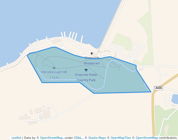 Draycote Water Country Park in Kites Hardwick | Map and Routes
