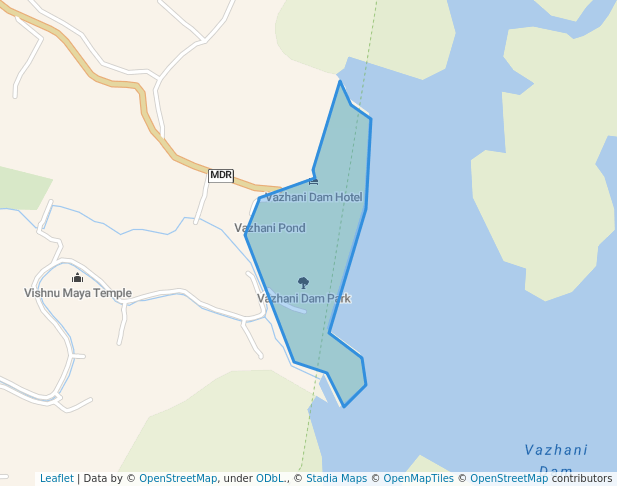 Vazhani Dam Park in Viruppakka | Map and Routes
