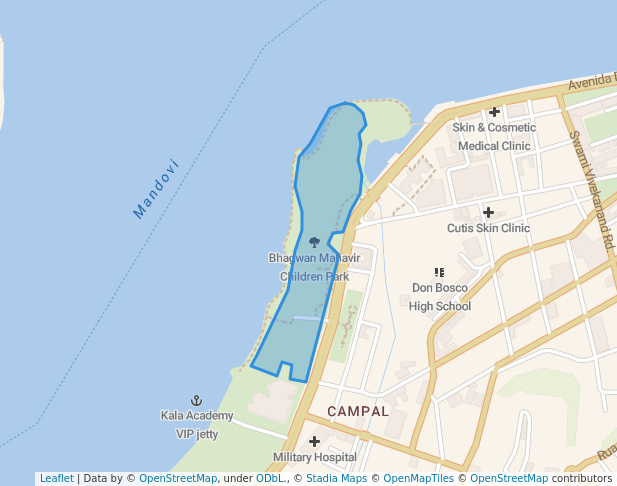 Bhagwan Mahavir Park in Panaji | Map and Routes
