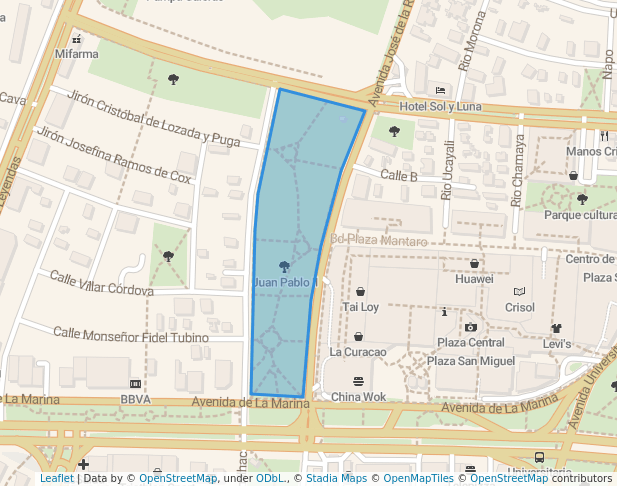 Juan Pablo II in San Miguel | Map and Routes
