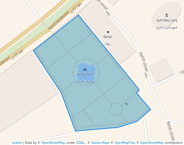 Aftab Park in Sari | Map and Routes