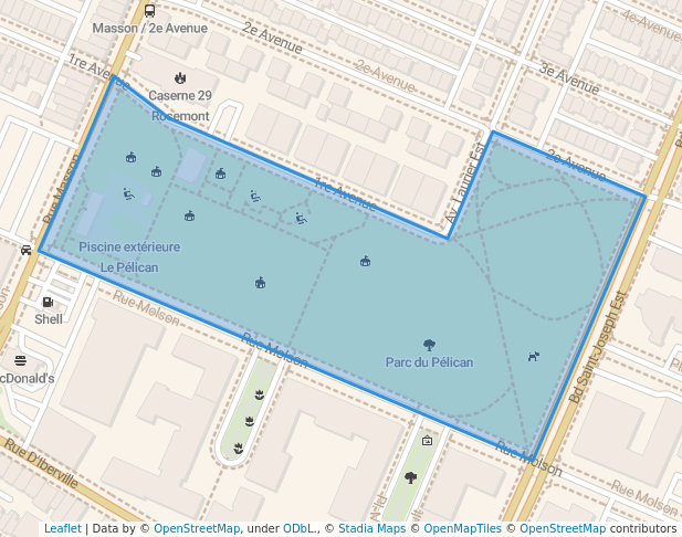 Parc du Pélican in Montréal | Map and Routes