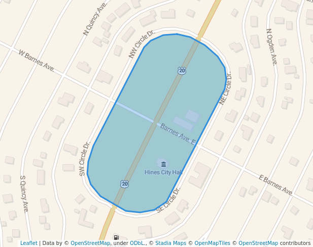 Hines City Park in Hines | Map and Routes