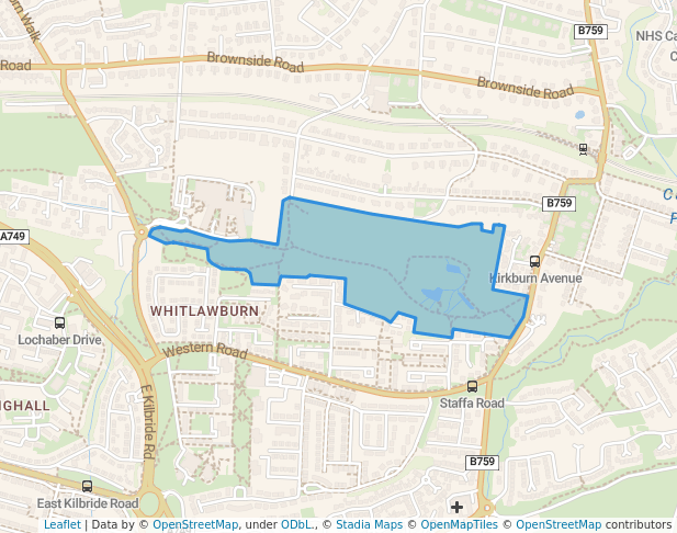 Holmhills Park in Cambuslang | Map and Routes