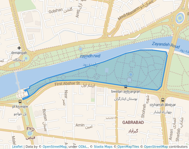 پارک ایثارگران in Isfahan | Map and Routes