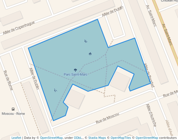 Parc Saint-Marc in Massy | Map and Routes