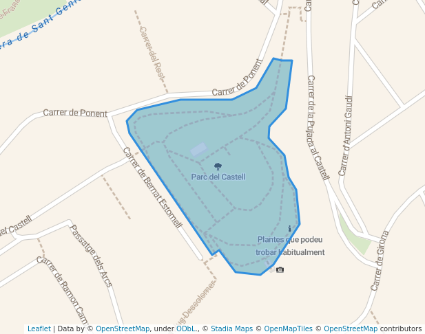 Parc del Castell in Malgrat de Mar | Map and Routes