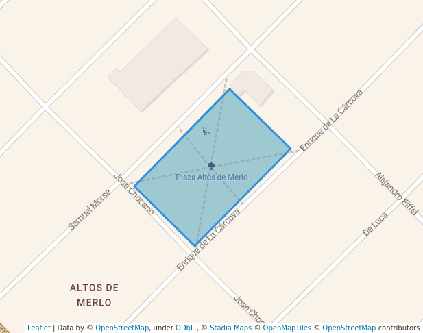 Plaza Altos de Merlo in Merlo | Map and Routes