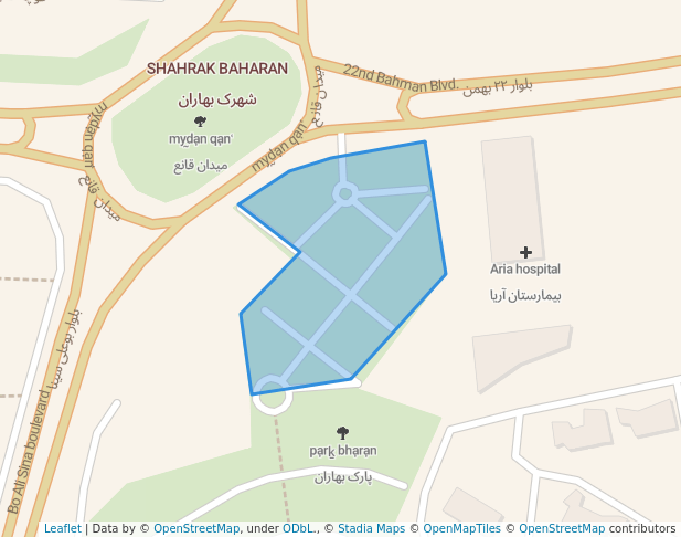 پارک بهاران in Sanandaj | Map and Routes