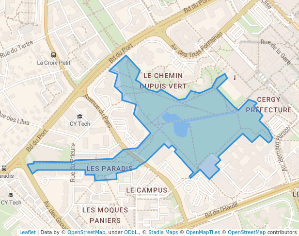 Parc François Mitterrand in Cergy | Map and Routes