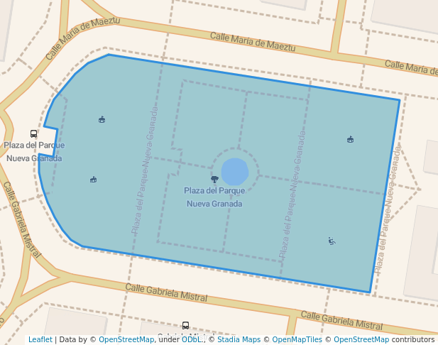 Plaza del Parque Nueva Granada in Granada | Map and Routes