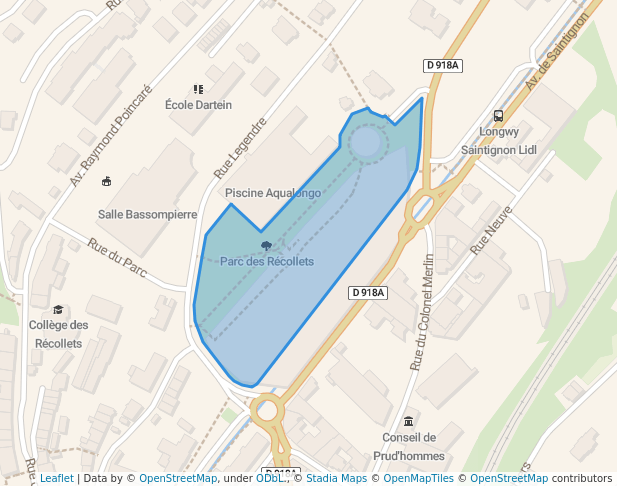 Parc des Récollets in Longwy | Map and Routes