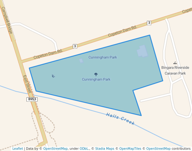 Cunningham Park in Bingara | Map and Routes