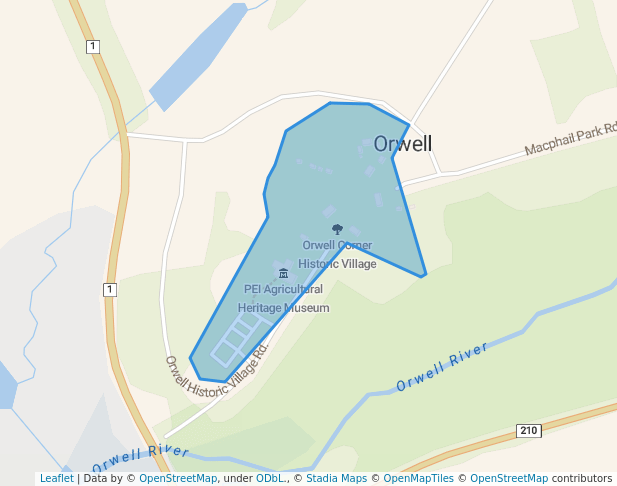 Orwell Corner Historic Village in Vernon Bridge | Map and Routes